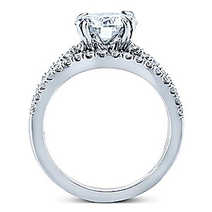 Kobelli Forever One Moissanite and Lab Grown Diamond Bridal Rings Set 2 1/3 CTW 14k White Gold (DEF/VS), 7.5
