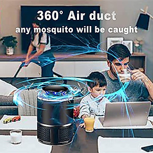 Bug Zapper, Fruit Flies Trap, Electric Mosquito & Fly Zappers/Killer - Insect Attractant Trap Powerful Little Gnats, Hangable Mosquito Lamp for Home, Indoor, Outdoor, Patio (Black)