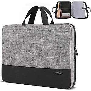 Ytonet Laptop Case, 15.6 inch TSA Laptop Sleeve Water Resistant Durable Computer Carrying Case Compatible for HP, Dell, Lenovo, Asus Notebook, Gifts for Men Women, Grey