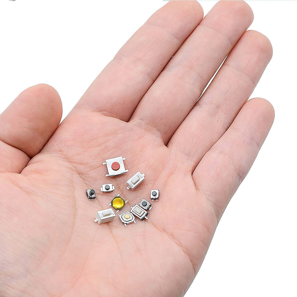 QTETAK 200 Pcs 10 Value Micro Momentary Tactile Push Button Switch Tact Assortment Kit