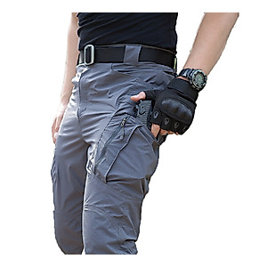 TACVASEN Mens Casual Quick Drying Lightweight Cargo Pants Military Work Trousers Army Green 38