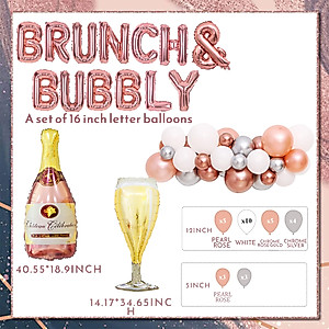 LaVenty 45 PCS Brunch & Bubbly Decoration Brunch and Bubbly Bridal Shower Decoration Brunch & Bubbly Sign Banner Floral Bridal Shower Decoration