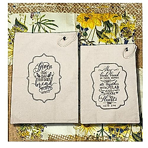 WISEOWELL Linen Bread Bags For Homemade Bread LINEN with Beeswax Wraps - 100% Organic Linen | Eco-Friendly | Bread Bags For Homemade Bread And Produce