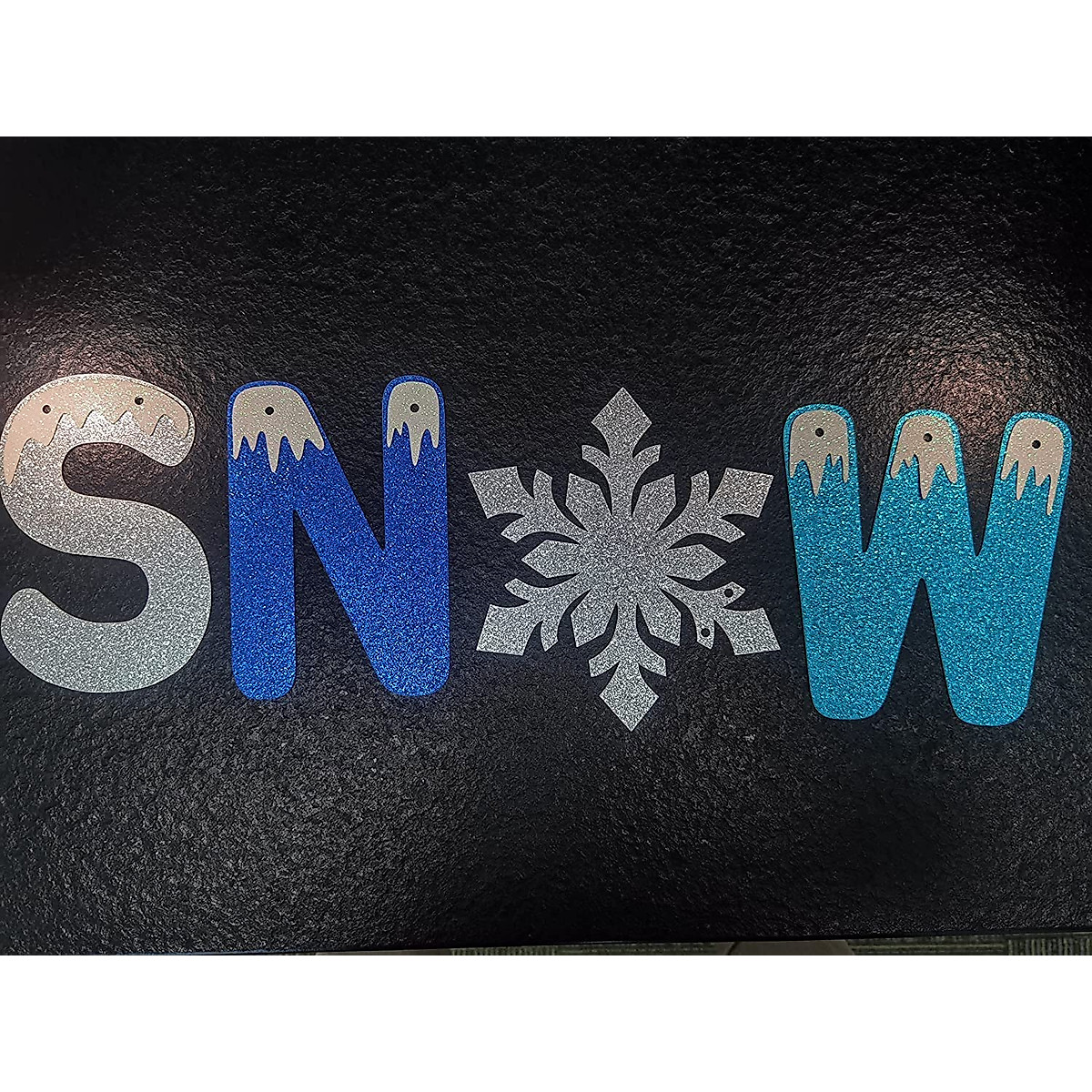 MZ.ogm Glittery Let it Snow Banner with Snowflake Garland Snowflake Decorations Let it Snow Decorations Winter Wonderland Decorations Happy Holidays Banner