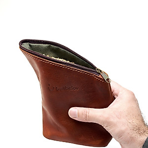 BALIBETOV Handmade Genuine Leather Yerba Container I Yerba Mate Container I Modern Practical Yerbero for Men, Women at Work, Outdoor, Travel, Picnic (Black)