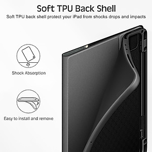 KingBlanc Case for iPad Air 11-inch Case (2024, M2, 6th Generation), iPad Air 5th/4th Gen Case (2022/2020, 10.9") with Pencil Holder, Vegan Leather Stand Cover, Auto Sleep Wake (Yellow)