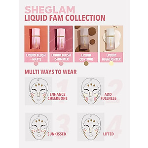 SHEGLAM Color Bloom Liquid Blush Makeup for Cheeks Matte Finish - Love Cake