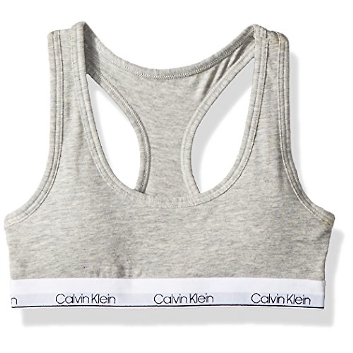 Calvin Klein Girls' Big Modern Cotton Molded Bralette, Heather Grey, Medium