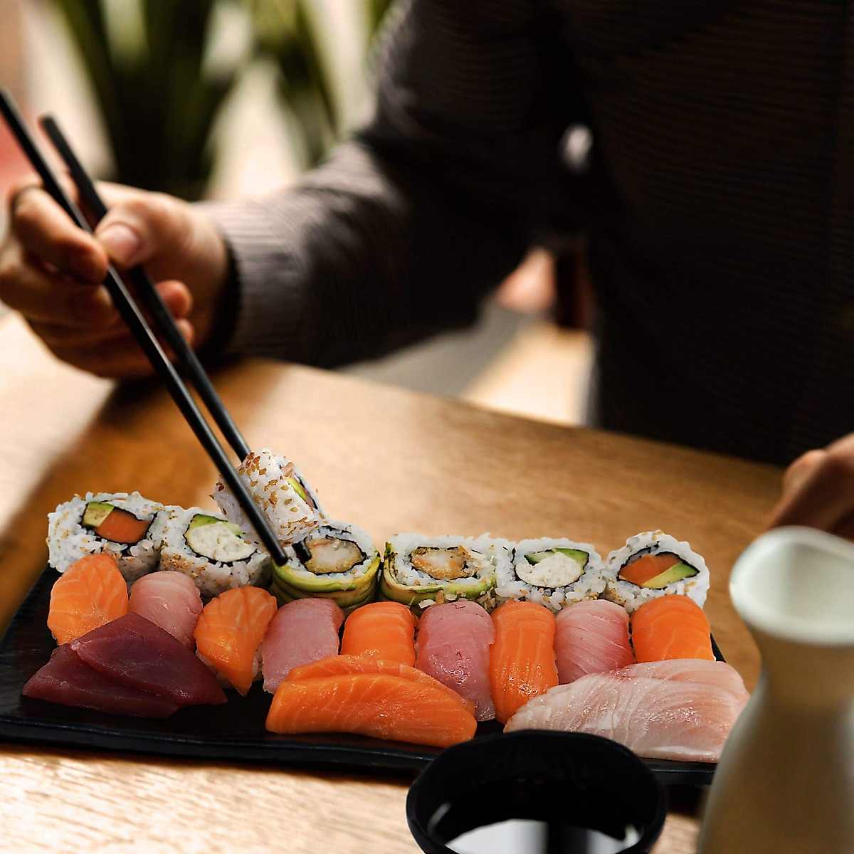 Sushi Unlimited Sushi Set for Two: Sushi Plates, Soy Sauce Bowls, Chopsticks, Includes Chopstick Holders!