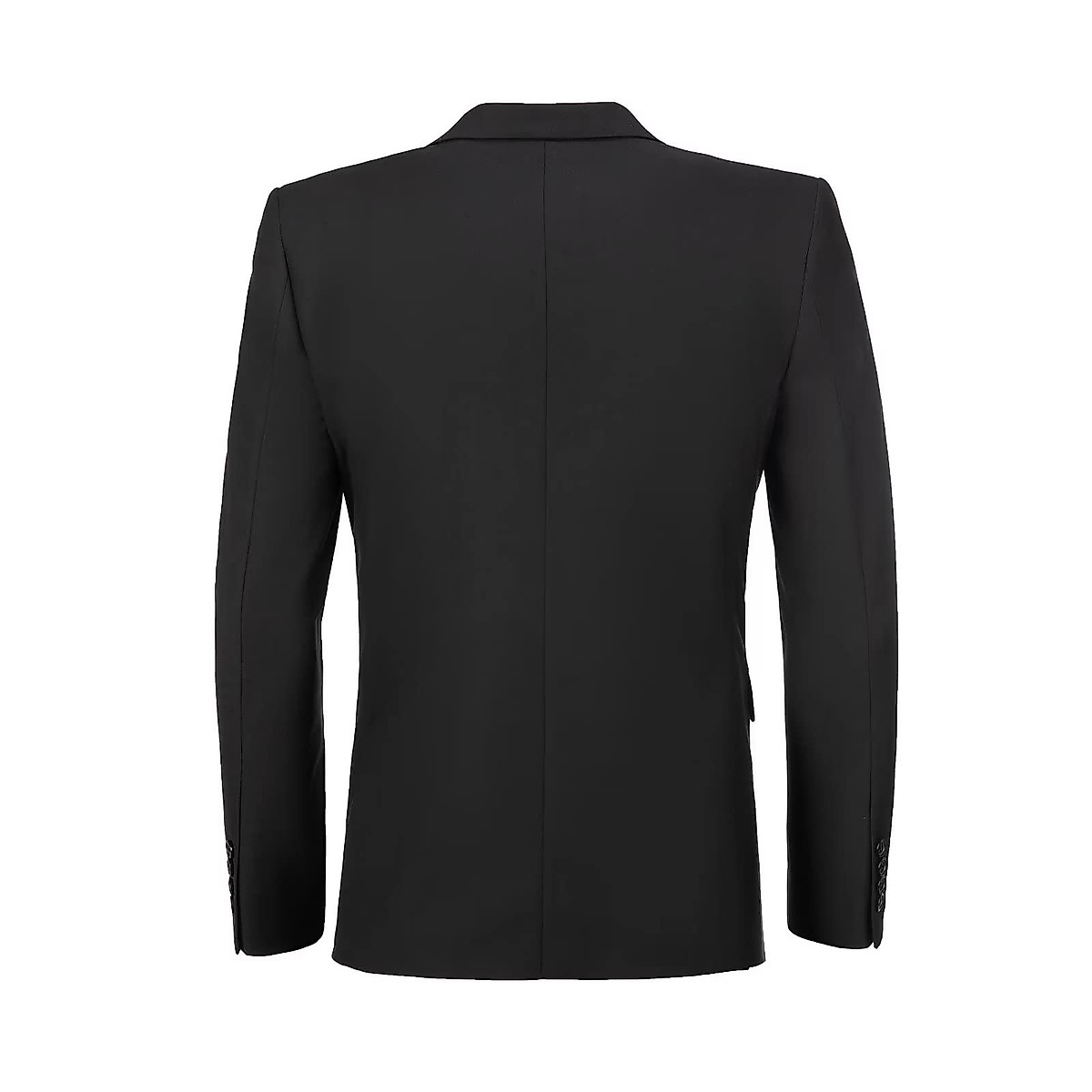 Black Blazer for Men Slim Fit Mens Sport Coat Two Button Solid Color Jacket Blazer Suit for Business Casual L