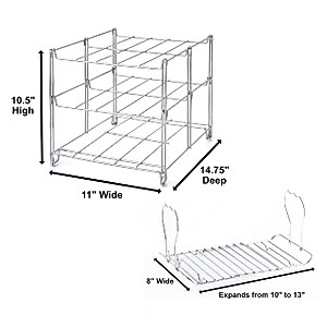 Kovot 3-Tier Oven Rack & Turkey Lifter Roasting Rack | Space Saving Collapsible Oven Rack For Multiple Roasting And Baking Tasks | Includes (1) Oven Rack & (1) Expandable Roasting Rack, Turkey Lifter