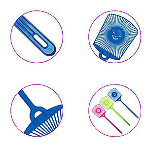 FRASTO Rubber Fly Swatter - Fly Swatter Plastic - Fly Swatter Heavy Duty - Fly Swatter Long Handle Fly Swatter Pack of 3 - Fly Swatters Bulk