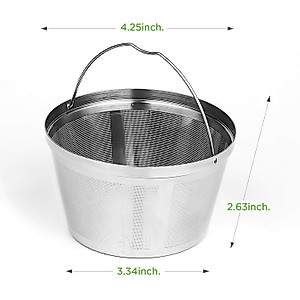 Reusable Coffee Filters 8-12 Cup Permanent Basket Washable Compatible with Mr. Black & Decker Maker Filter Parts BPA-free