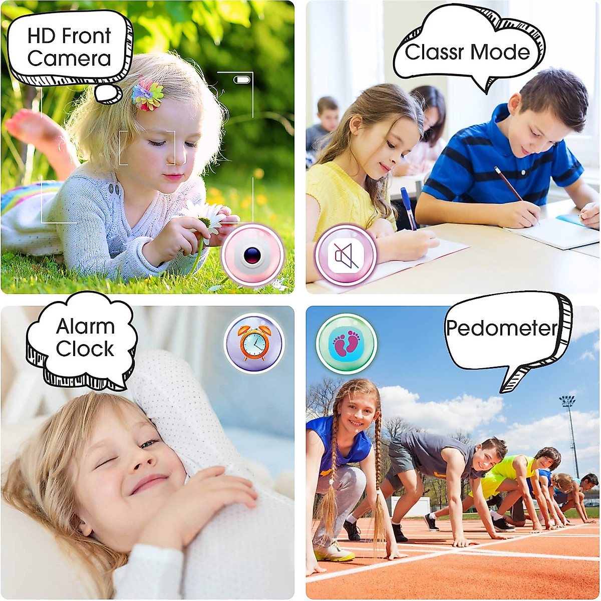 cjc 4G Kids Smart Watch with GPS Tracker and Calling, 2-Way Call Voice & Video Chat SOS Alarm WiFi Waterproof Kid Cell Phone Wrist Watch for 3-12 Girls Boys Christmas Birthday Gifts