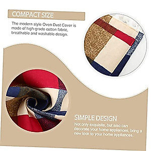 Housoutil Microwave Oven Dust Cover Bread Toaster Airfryer Oven House Appliances Oven Cover Microwave Oven Cloth Cover Microwave Oven Cover Oven Tops Cover Decorative Oven Cover Cotton Grid