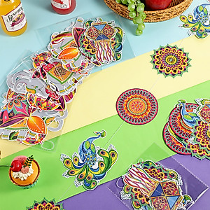 Ceenna 8 Pcs Happy Diwali Hanging Decoration Supplies Indian Festival of Lights Hanging Banner Deepavali Suture Paper Circle Garland Diwali Decor for Home Doorway Curtain Birthday Party Decoration