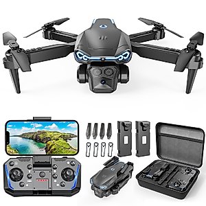 Naseto Drone with Camera 1080P HD, FPV Foldable Drone for Adults Kids, One-Key Take Off/ Landing, 3D Flips, Altitude Hold, Speed Adjustment, Headless Mode, 2 Batteries, Toys Gifts for Boys Girls, Beginner