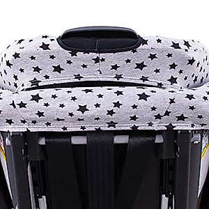JYOKO Kids Cover Liner for car seat Compatible with Graco Extend2fit, 100% Cotton Made (Black Star)