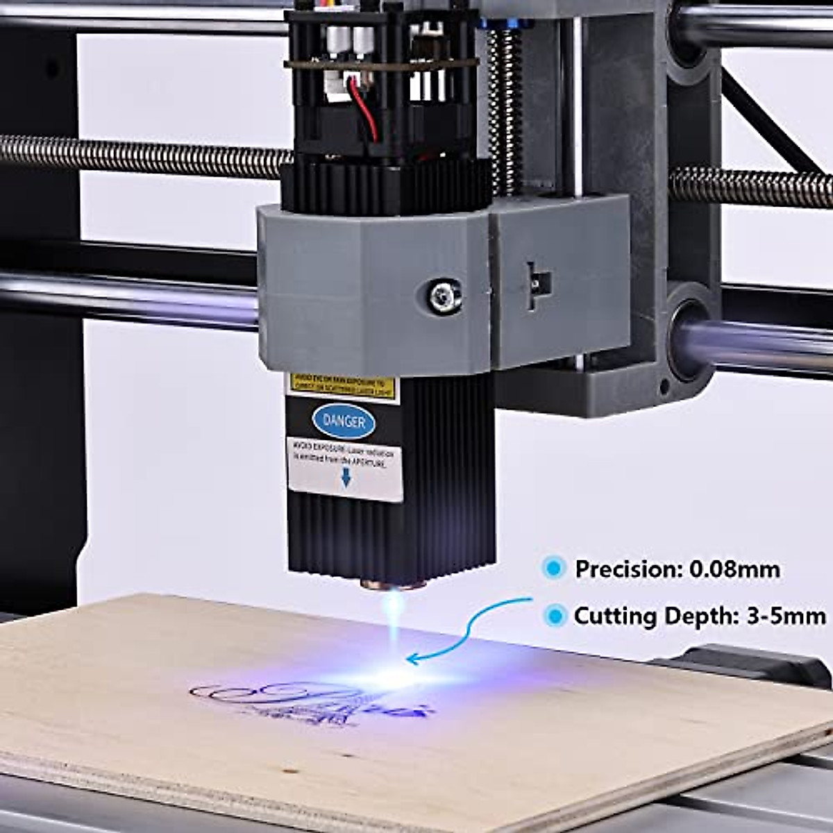 Upgraded Engraver Module for CNC Machine, Mcwdoit 445nm 5500mW Optical Power/ 20W Electric Power for CNC Router 3018Pro/ 3018 Max/4540