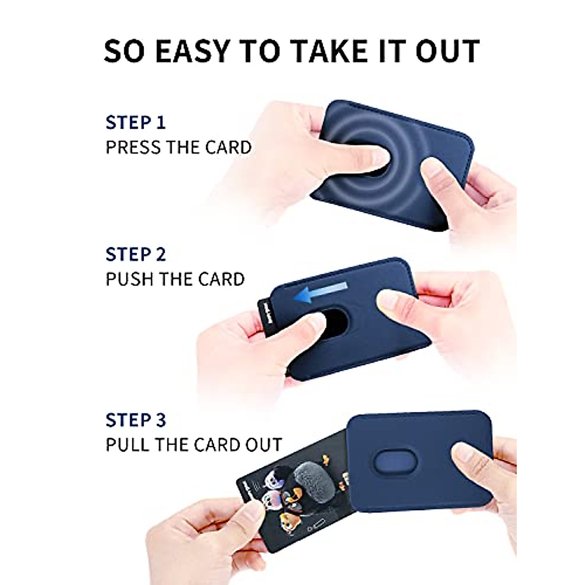 SONVICTY LIFE [2 in 1] Magnetic Clear Case for iPhone 13 Pro Max + 1x Magnetic Leather Wallet Card Holder, [Anti-Yellowing] [Mil-Grade Drop Tested] Compatible with All MagSafe Accessories, 6.7" Blue