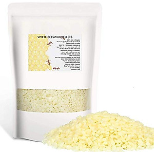 Howemon White Beeswax Pellets 2LB 100% Pure and Natural Triple Filtered for Skin, Face, Body and Hair Care DIY Creams, Lotions, Lip Balm and Soap Making Supplies