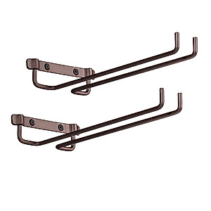 BOOKZON Wine Glass Rack Wall Mounted Set of 2 Bronze, Stemware Rack, Wine Glasses Holder Storage Hanger Organizer Metal for Cabinet Kitchen or Bar (no glasses included)