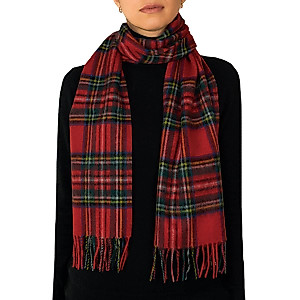 Oxfords Cashmere 100% Lambswool Tartan Scarf by Shepherds Land, Royal Stewart-One Size