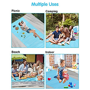 anngrowy Beach Tent Canopy 10'x10' Beach Tents Sun Shelter 6-8 Person Beach Canopy Tent Sun Shade Easy Setup, Beach Blanket Sandproof 10' x 9' Beach Mat Sand Free Waterproof Beach Blankets Extra Large