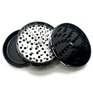 4 Inch herb grinder / 3 layer spice grinder - (9 COLOR OPTIONS) - easily grind your herbs at home with its custom grip design. Black Grinder is Aluminum Allow (Black, 4 Inches)