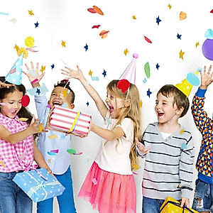 RICHHHA 300Pcs Glitter Blue Gold Stars Confetti，Shiny Paper Table Confetti for Birthday Halloween Bachelorette Wedding Baby Shower Graduation Party Decorations Supplies