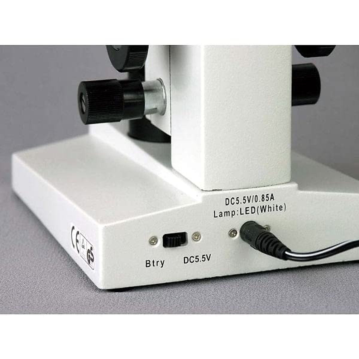 AmScope M200B-MS-LED Cordless Compound Monocular Microscope, WF10x and WF20x Eyepieces, 40x-800x Magnification, LED Illumination, Brightfield, Single-Lens Condenser, Coarse and Fine Focus, Mechanical Stage, 110V or Cordless Operation