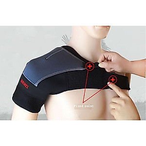 Mcolics Shoulder Support Joint Compression Warmth Protective Gear Adjustable Pad Belts Badminton Basketball Fitness Sports Shoulder Protector Arthritis Pain Shoulder Support Strap (Left Shoulder)