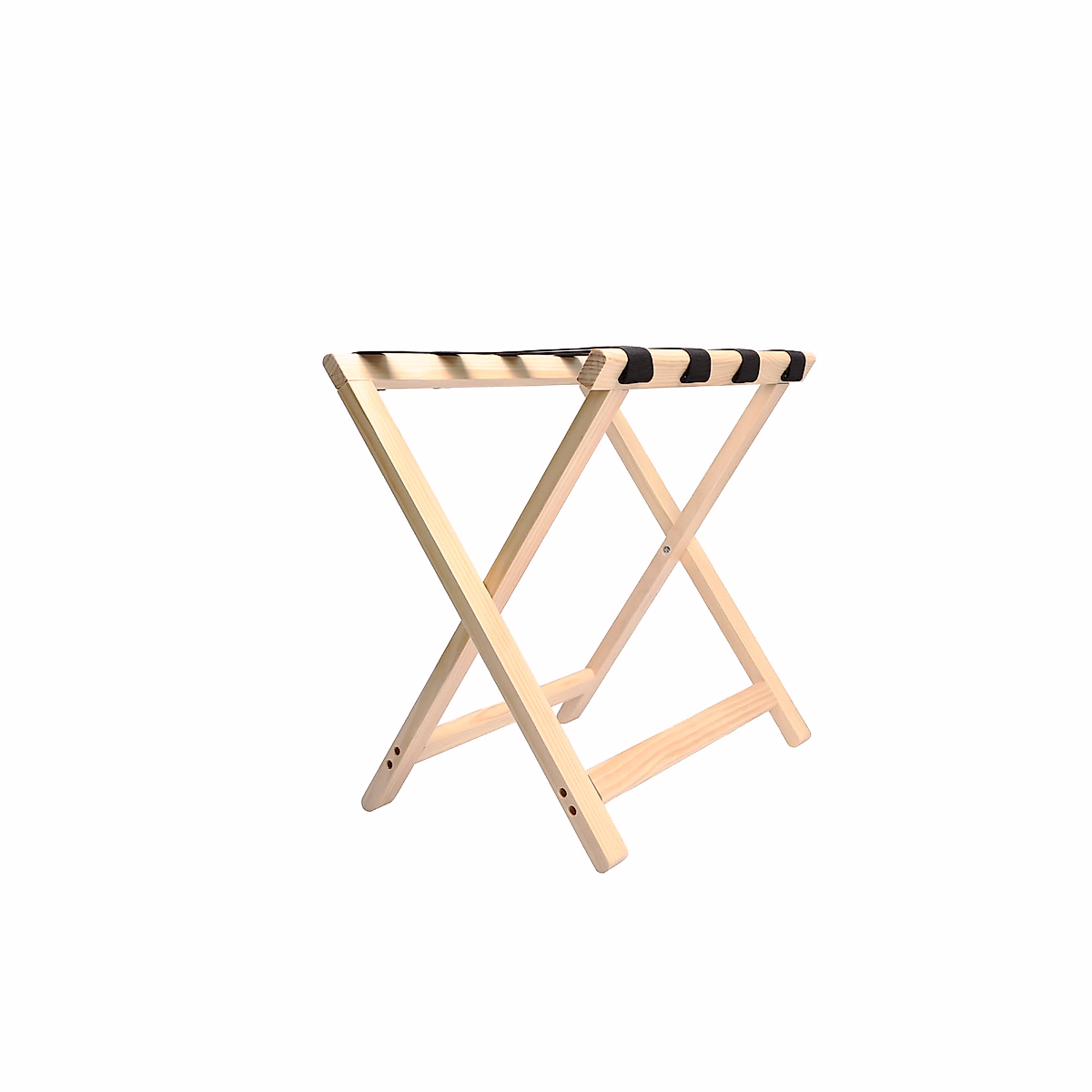 Wholesale Hotel Products Wooden Luggage Rack for Guest Room - Fully Assembled Luggage Stand for Large Suticases - Foldable, Solid Wood - Natural FInish