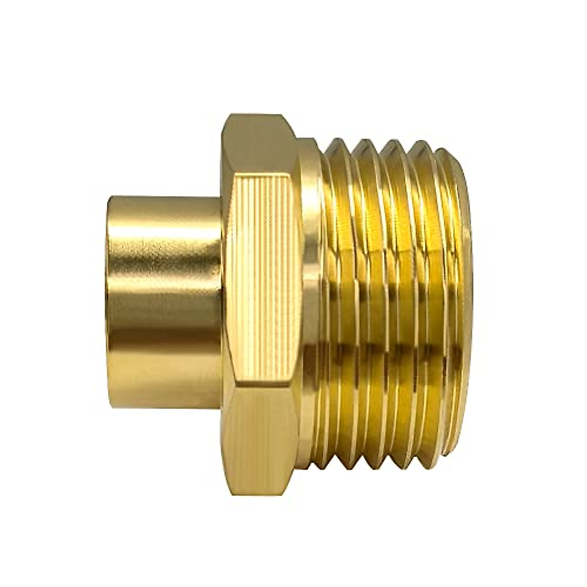 Hooshing 4PCS Garden Hose Atapter 3/4" GHT Male x 1/4" NPT Female Connector GHT to NPT Brass Fittings Female to Male Water Hose Quick Connector