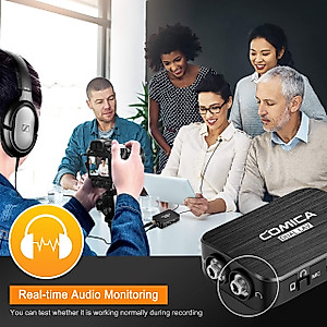 comica CVM-D03 Dual Lavalier Microphone, Professional Omnidirectional Clip-on Lapel Microphone for Canon Sony Panasonic Cameras, Smartphone, PC, Lav Mic for Video Recording Interview