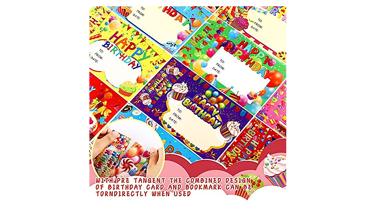 Happy Birthday Certificates & Bookmarks for Kids Classroom – 72 Pack