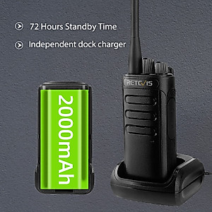 Retevis RB85 Walkie Talkies for Adults Long Range, High Power 2 Way Radio with Earpiece, Rechargeable Two Way Radios, AI Noise Cancelling, for Security, Hotel(2 Pack)