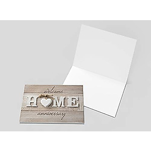 Note Card Cafe All Occasion Greeting Card Set with Envelopes | 36 Pack | Welcome Home Anniversary Design | Blank Inside, Glossy Finish | For Greeting Cards, Housewarming, New Home, Thank You, Realtor