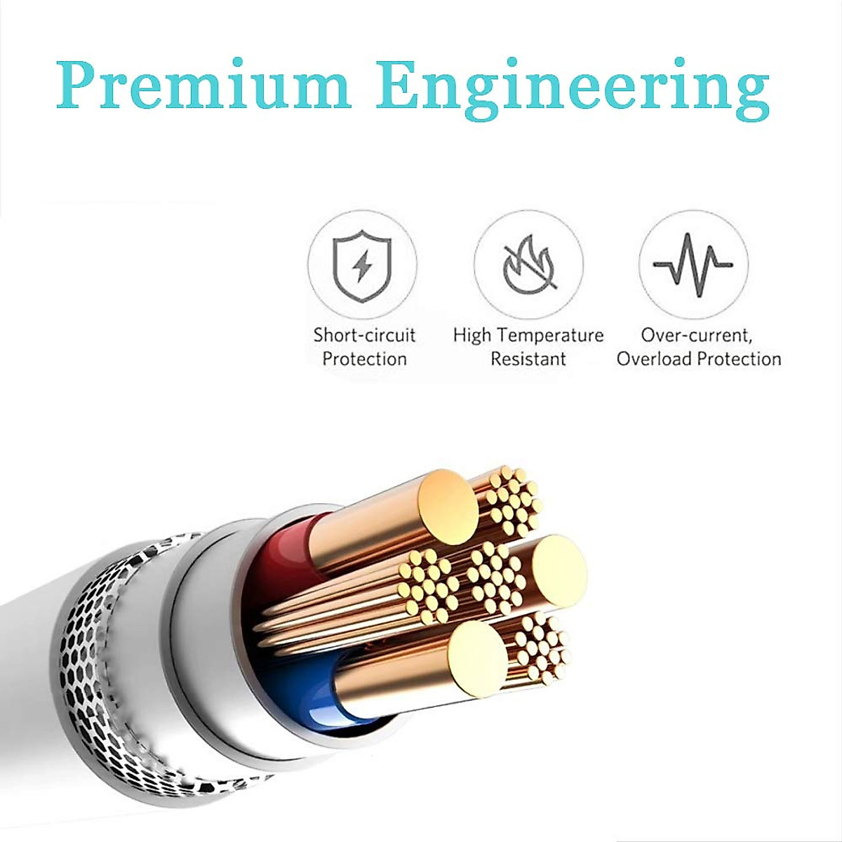 Micro Wall Charger Compatible with Samsung Galaxy Tab A 10.1 (2016), 8.0, 7.0, 9.7, Tab E, S2, Tab 4, 3, SM-T580/ 550/530/ 387/585/ 290/295 Tablet with 5Ft Charging Cable Cord (White)