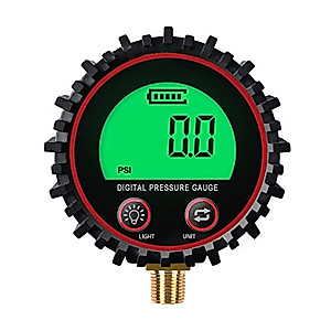 Moioee Car Digital Tire Pressure Gauge, High Precision 0.1 Display Resolution, 3-255PSI LCD Backlight Tire Pressure Gauge, Copper Tyre Air PSI Meter, Car Accessories for Motorcycle SUV Truck (1/8)