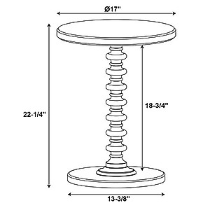 Powell Furniture Round Spindle Table, Black 17 x 22.25 x 17
