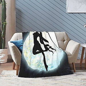 Sai.lor Moon Luna Cat Blanket Super Soft Plush Throw Blanket 60"X50" Cozy Fuzzy Bed Blankets Microfiber Flannel Blankets for Couch, Bed, Sofa