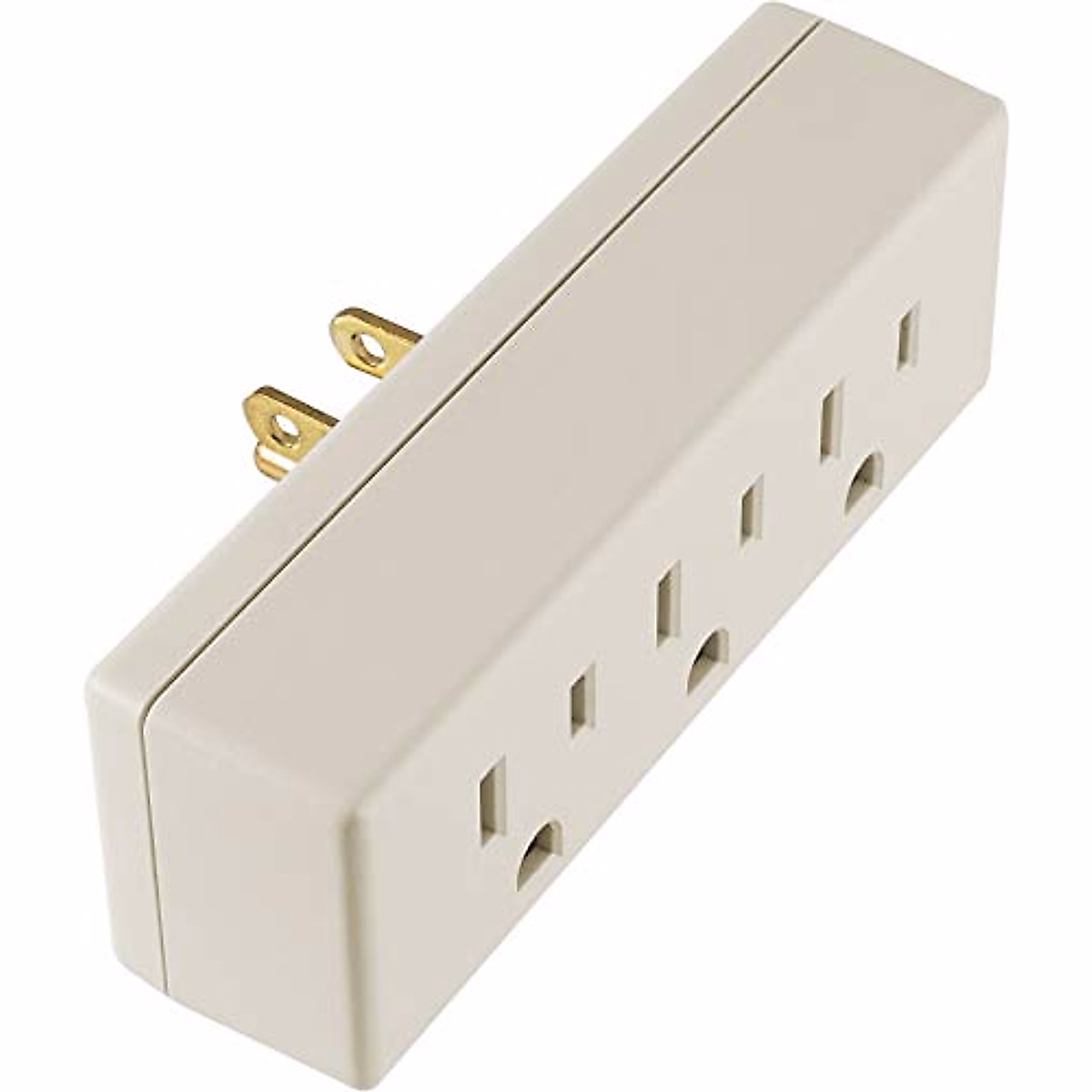 GE 3-Outlet Extender Wall Tap, Grounded Adapter Plug, Indoor Rated, 3-Prong, Perfect for Travel, UL Listed, Light Almond, 54195