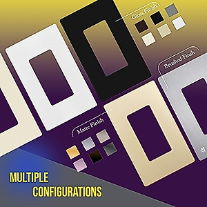 ENERLITES Screwless Decorator Wall Plate Child Safe Cover, Size 3-Gang 4.68" H x 6.53" L, Unbreakable Polycarbonate Thermoplastic, SI8833-W, Glossy, White