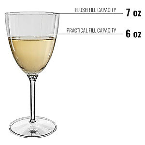 Smarty Had A Party Clear Plastic Round Wine Goblets (7 Oz.) - Pack Of 12 - Reusable & Elegant Design, Perfect for Parties, Weddings, and Celebrations