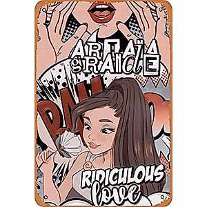 Ariana Grande Poster Retro Tin Sign Metal Signs Vintage Wall Plaque Decor 8x12 Inch