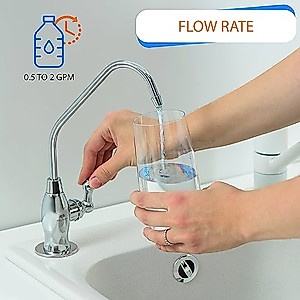 Aquaboon Non-Air Gap RO Faucet - Reverse Osmosis Faucet Chrome Finish - Drinking Water Faucet for Kitchen Sink fits Water Filtration System - Filtered Water Faucet Stainless Steel - Beverage Faucet