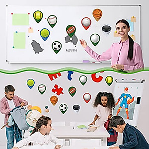 90 Pieces Pumpkin Classroom Bulletin Board Decorations Cutouts Farmhouse Pumpkin Home Accents Halloween Thanksgiving Fall Autumn Pumpkins Bulletin Board Accents with Glue Point Dots (Sports Style)