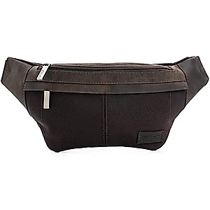 VELEZ Top Grain Leather Black Matte Backpack + Brown Fanny Pack for Men