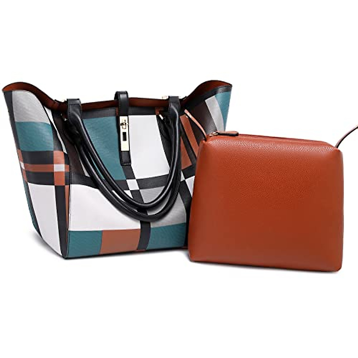 sqlp Large Work Tote Bag for Women Designer Purses and Handbags Big Bucket bags Ladies Travel Crossbody Purse blue check